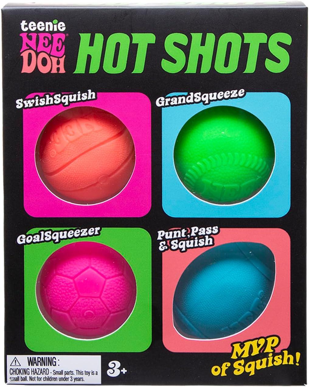 Schylling NeeDoh Hot Shot Teenie Needoh 4 Pack – Sensory Squeeze Toy ...