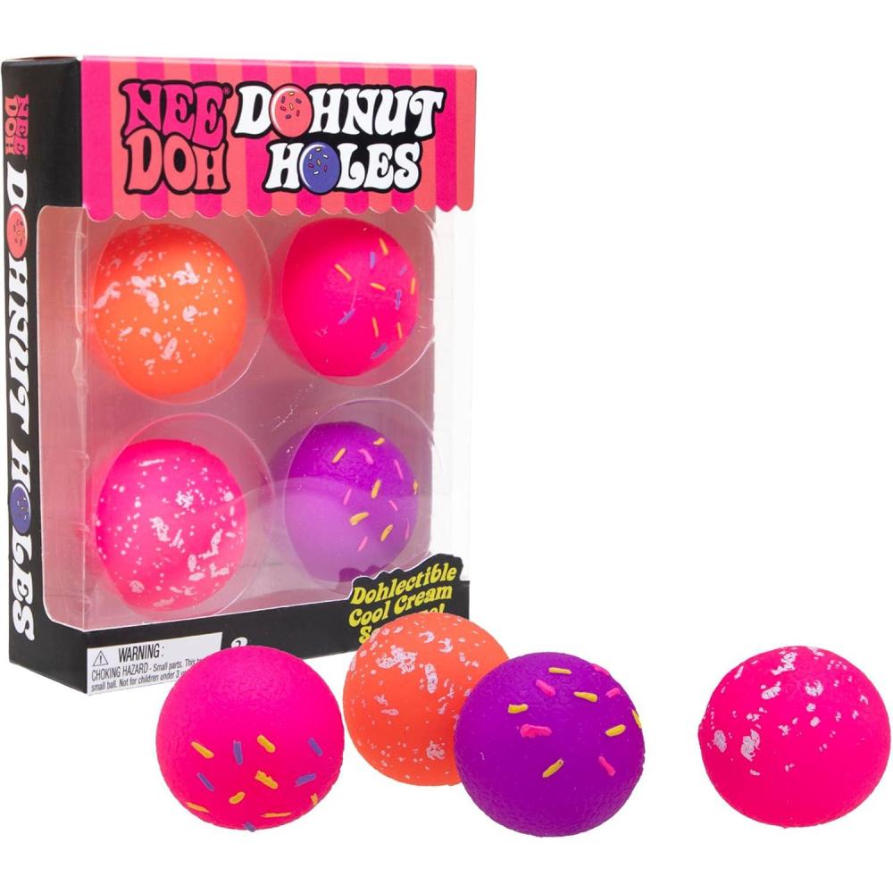 Schylling NeeDoh Dohnut Hole Needoh 4 Pack – Sensory Squeeze Toy – 1.5 ...