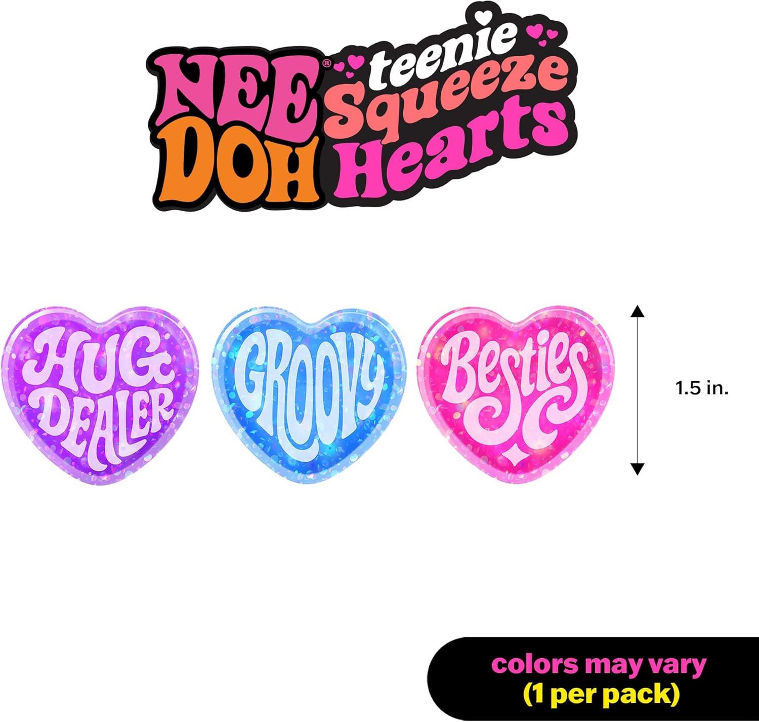 Schylling Needoh Teenie Sparkle Hearts – Sensory Squeeze Toy – Colors ...